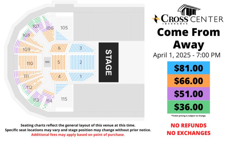 Come From Away - Cross Insurance Center